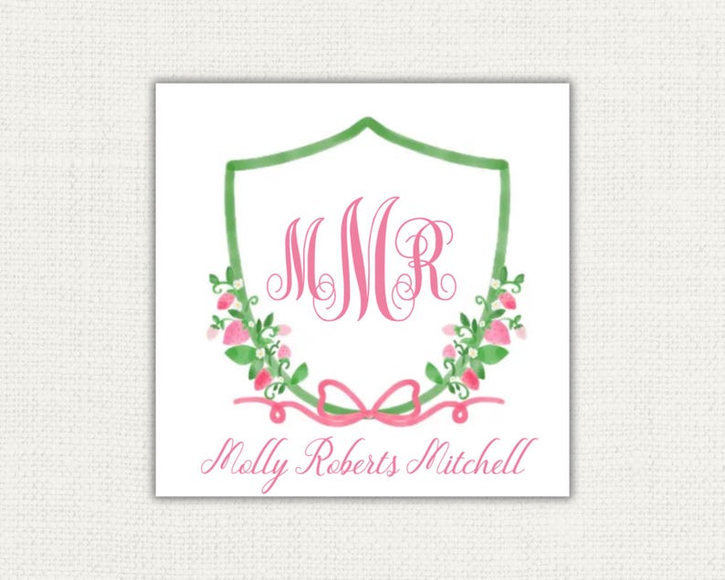 Monogrammed Personalized Enclosure Cards | Gift Tags | Watercolor ...