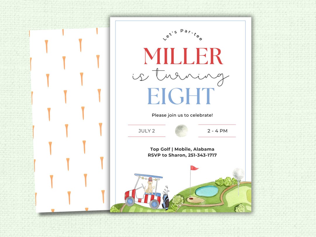Golf , Top Golf Party Invitation | Boys or Girls Invite | Kids Birthday ...