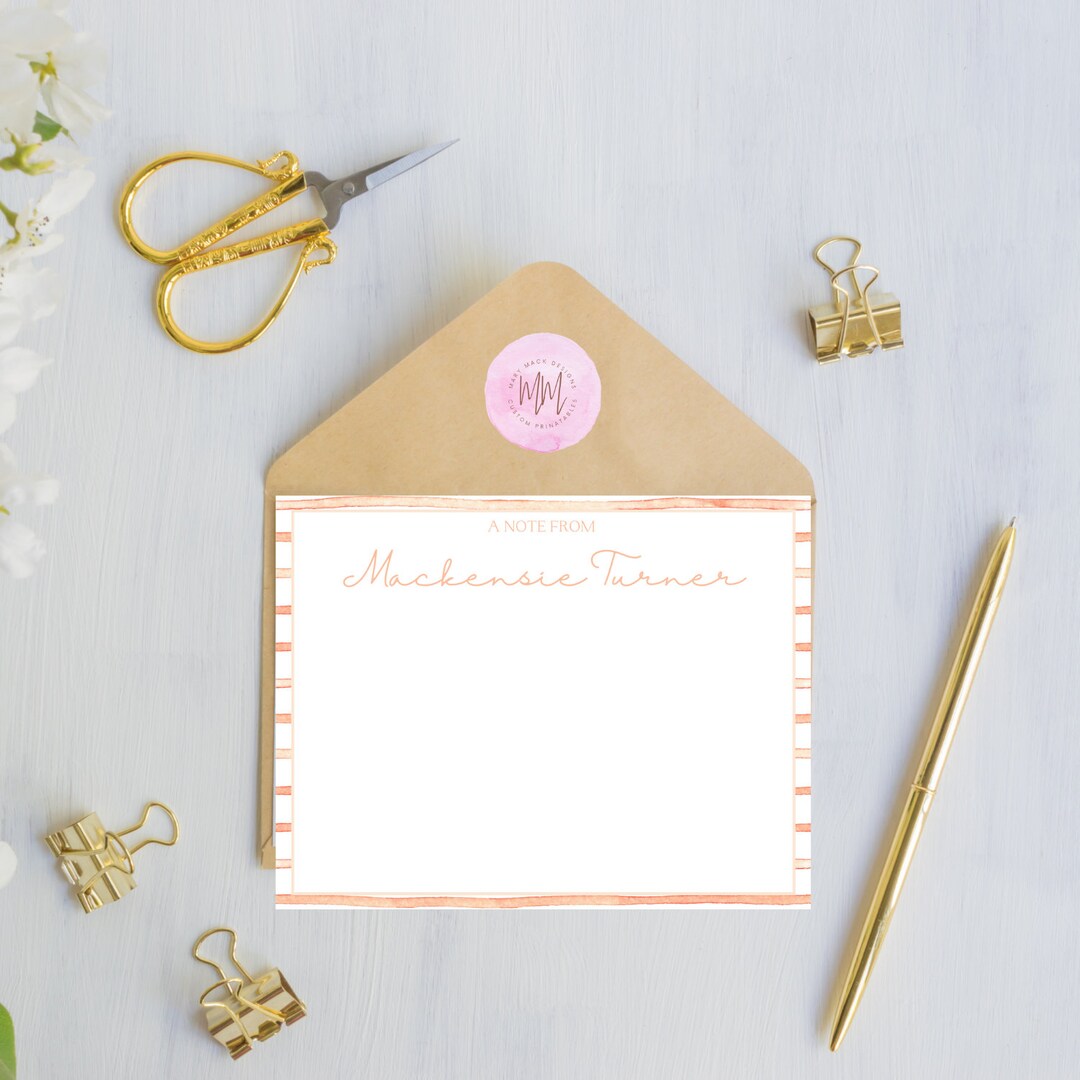 Printable | Personalized Note Cards | Custom Stationery Set of 10 - Etsy