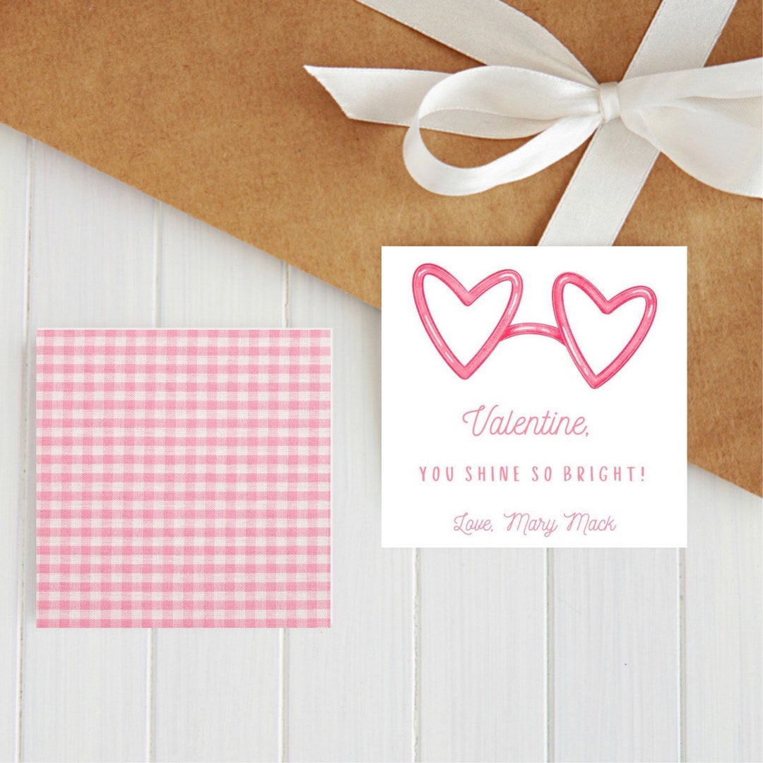 Heart Glasses Valentine Tag: Editable School Gift (instant Download) - Etsy