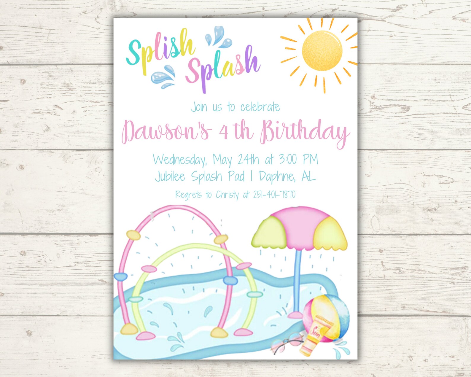 Splish Splash Party Invitation | Digital or Printed | Summer Party ...
