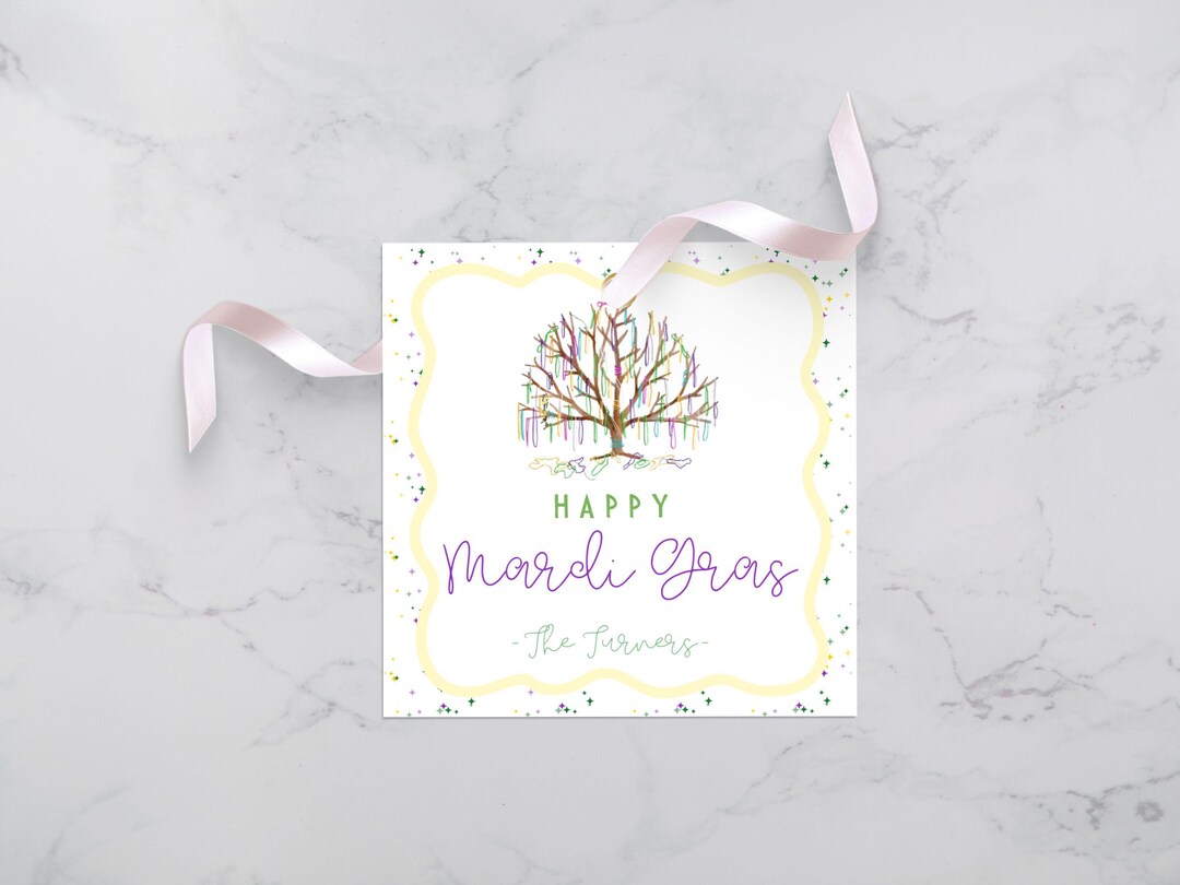 Mardi Gras Gift Tags Family Tags Customizable Gift Tags Printed or ...