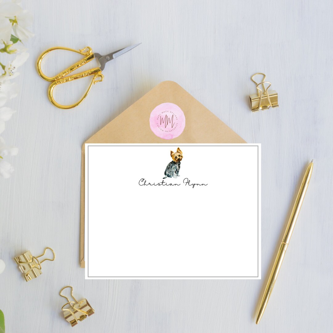 Printable | Yorkie Personalized Notecards | Stationery | Dog Lover Gift ...