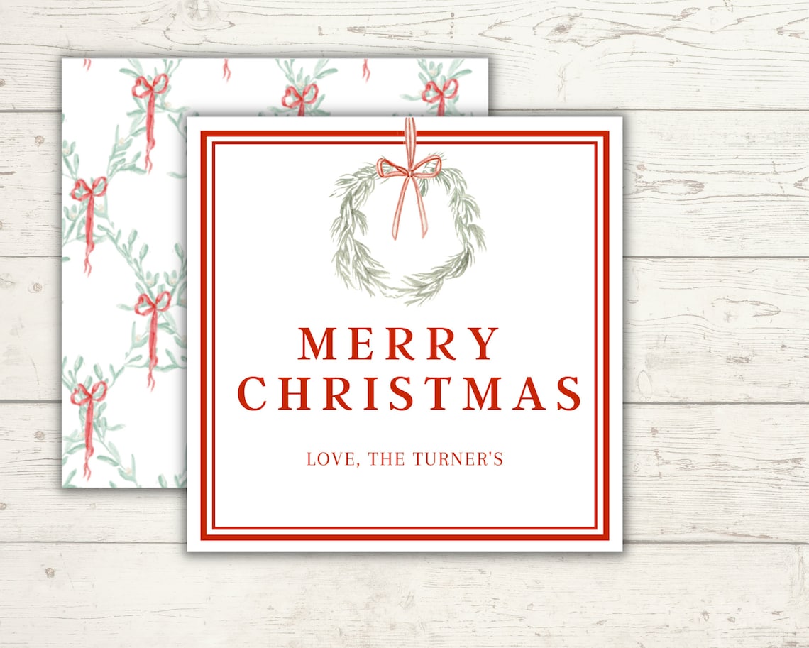 Personalized Christmas Gift Tags | Set of 25 - Etsy