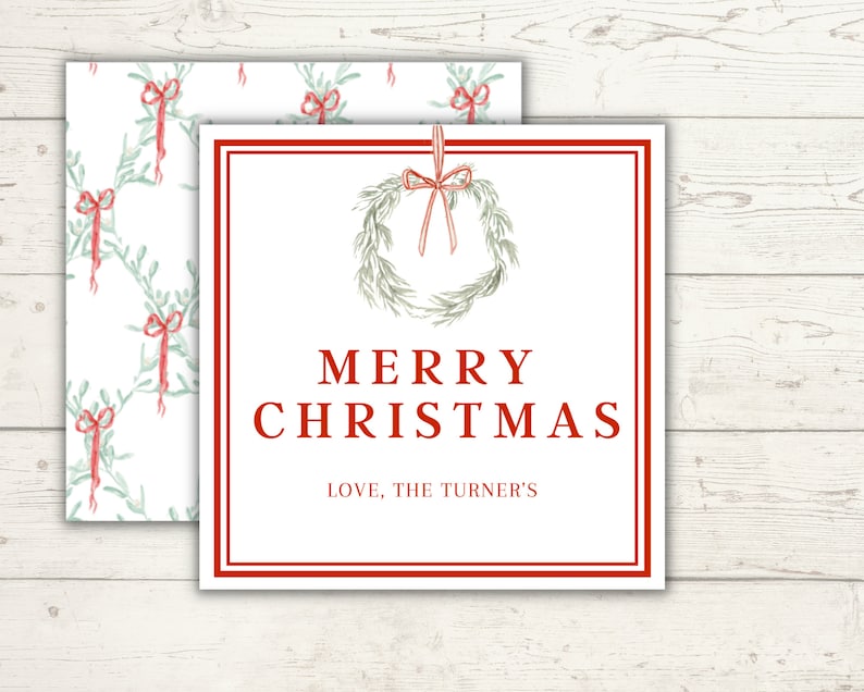 Personalized Christmas Gift Tags Set of 25 - Etsy