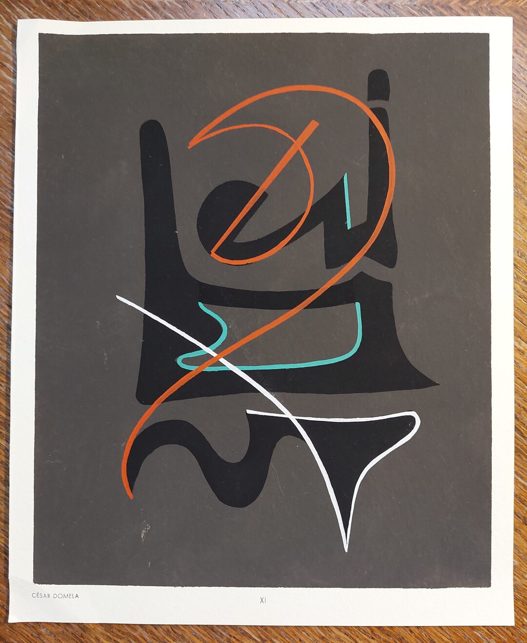 César DOMELA Original Pochoir stencil, 1952 témoignages Pour Lart ...