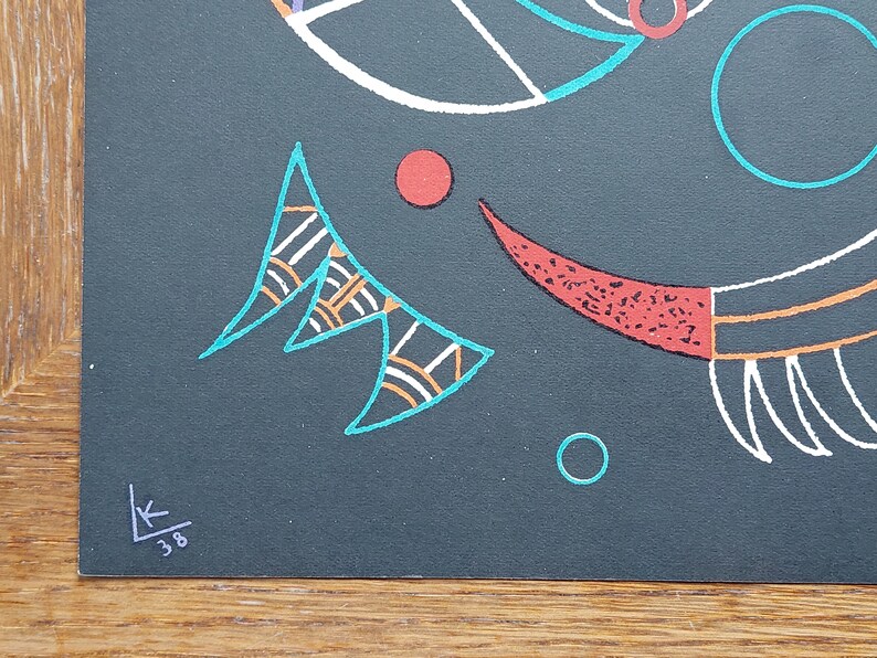 KANDINSKY, Original Lithograph "comets", 1938, Printed Signature - Etsy