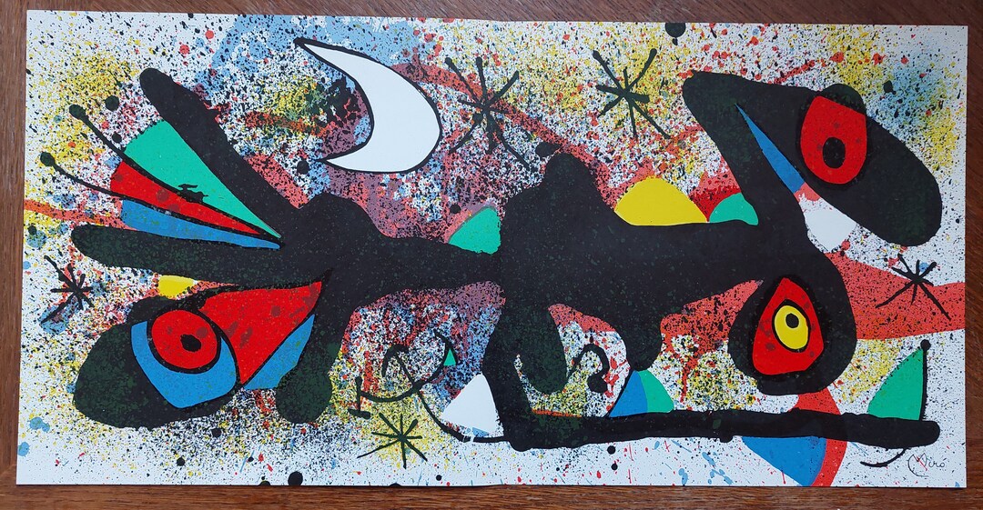 Joan Miro. Original Lithograph, Signed in Print, 1974 // Modernism ...