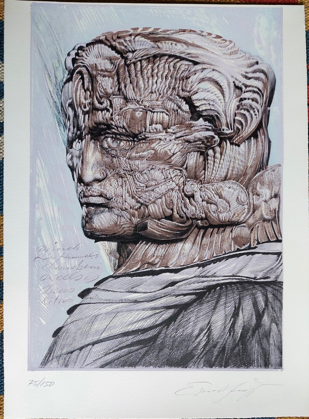 Ernst FUCHS Signed Lithograph "guardian Angel", 1985 // Original Print ...