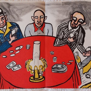 Alexander CALDER Original Lithograph "poker Players", Maeght Editeur ...
