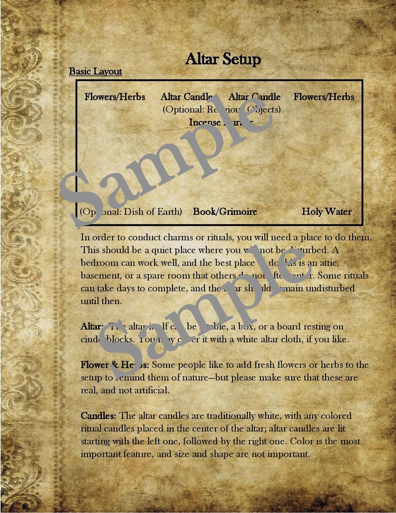 Ritual Altar Setup Directions- Instant Download Digital File (DIY ...