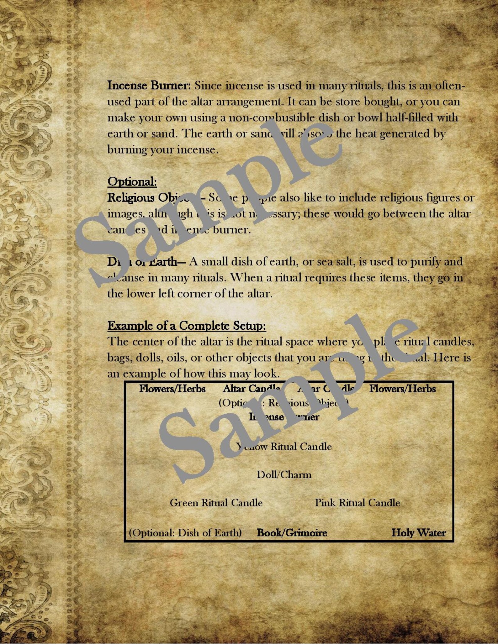 Ritual Altar Setup Directions- Instant Download Digital File (DIY ...