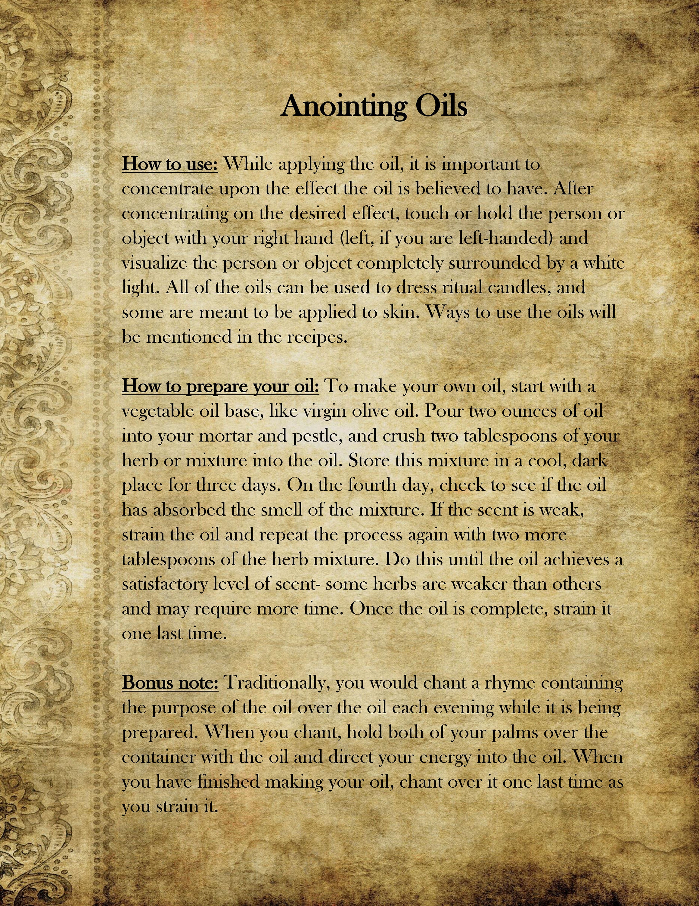 Money Drawing Oil Recipe- Instant Download Digital File (DIY Grimoire ...