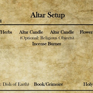 Ritual Altar Setup Directions- Instant Download Digital File (DIY ...