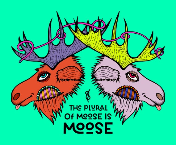 Plural of Moose is Moose Sticker - Etsy