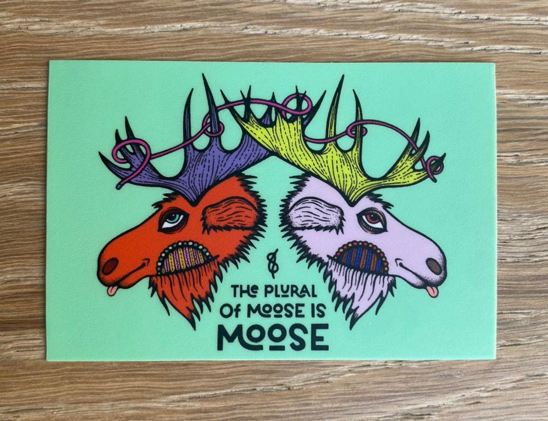Plural of Moose is Moose Sticker - Etsy