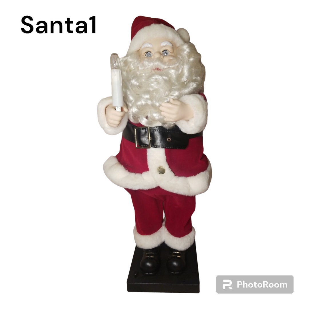 27" Tall Standing Musical Animated Santa Claus Vintage Christmas Noel ...
