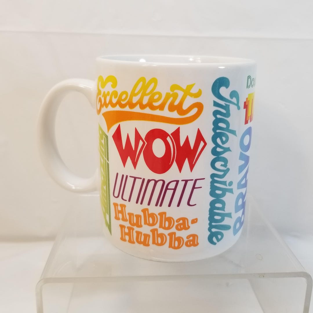 Vintage Hallmark Expressions Positive Wow Excellent Amazing Coffe Cup ...
