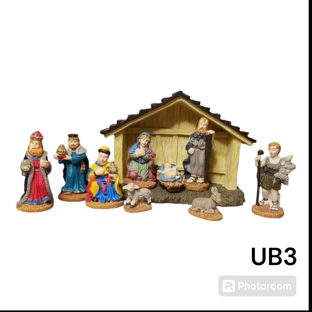 LEMAX Village Collection Nativity Set 10 Piece Poly-resin 1996 With Box ...