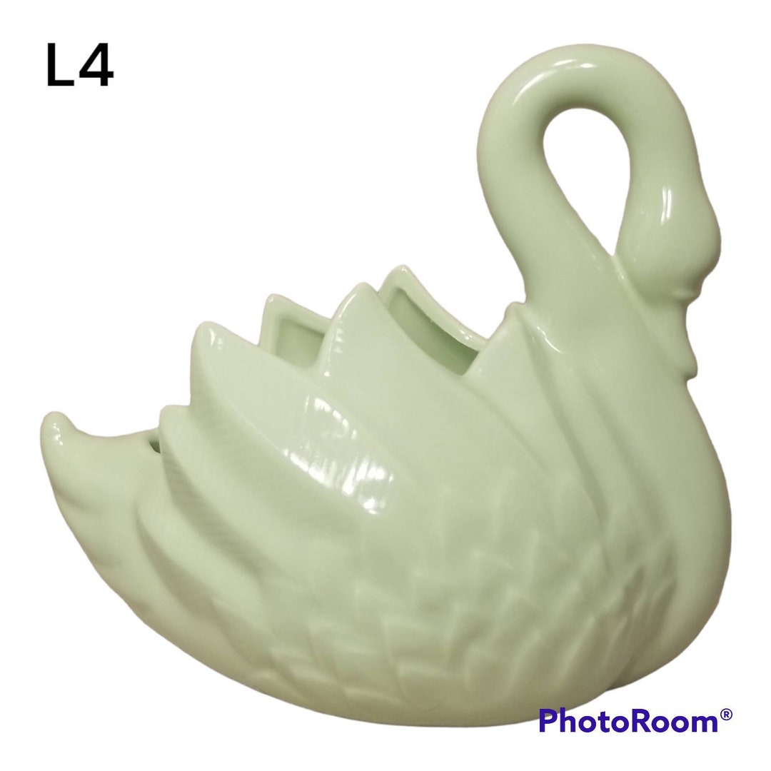Royal Haeger Swan Planter Vase Vintage Decor Green #413 Amoco USA RARE ...
