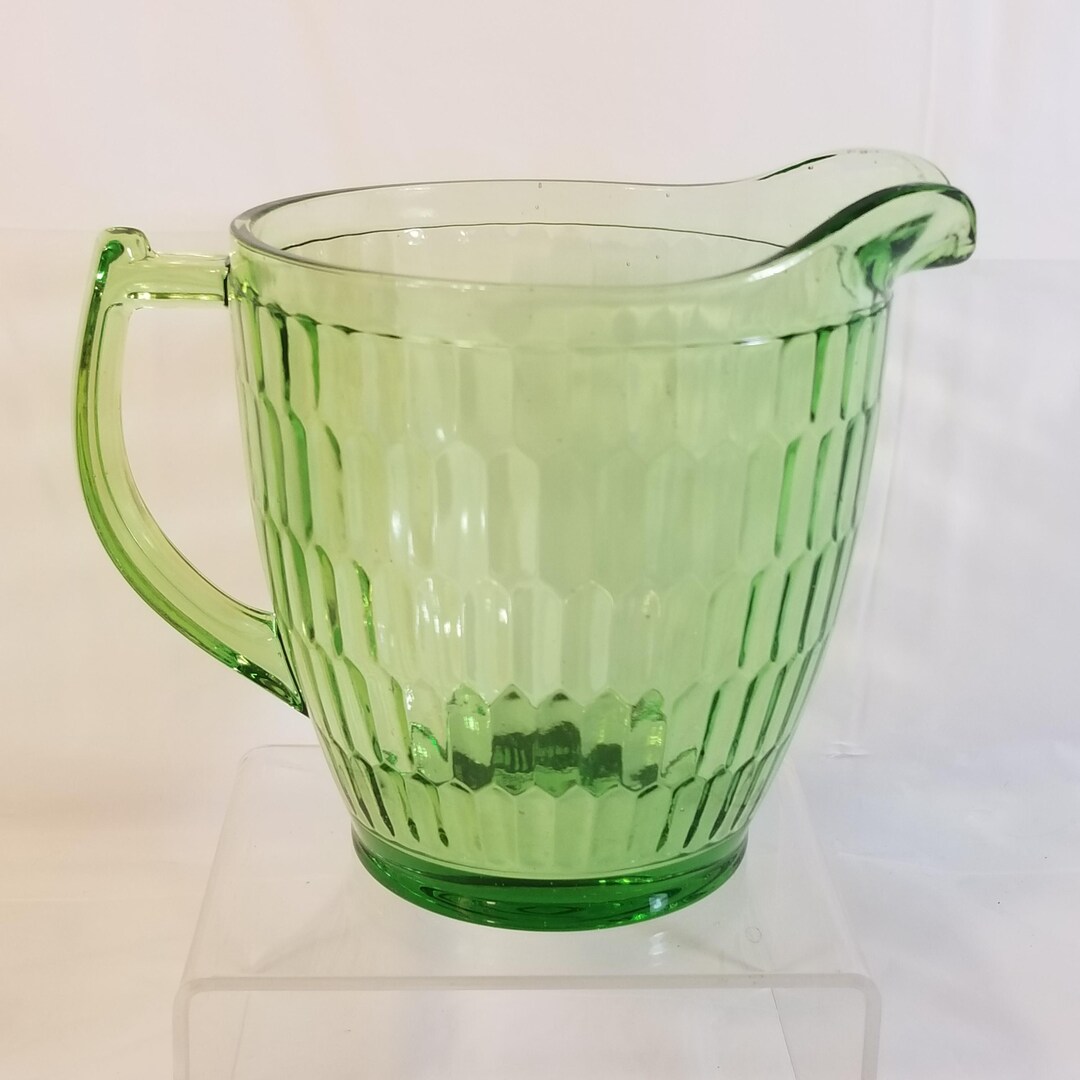 Green Glass Pitcher Teleflora 75 Years Anniversary 1934-2009 - Etsy