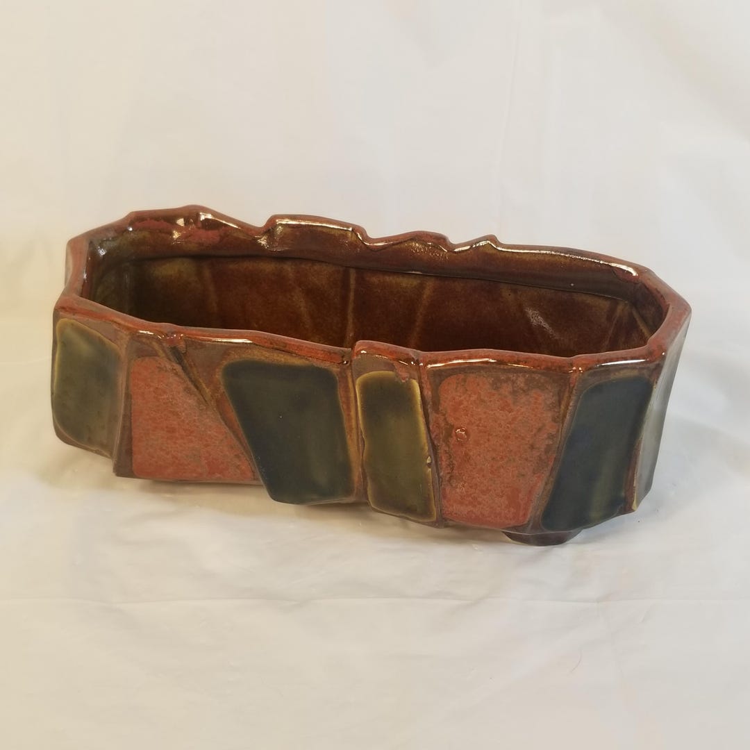 Vintage Inarco Brown Drip Glazed Pottery Planter 6177 Plant Pot Japan ...