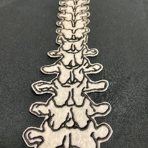 Large Spine Vertebrae in White or Black Iron-on or Sew-on Patch ...