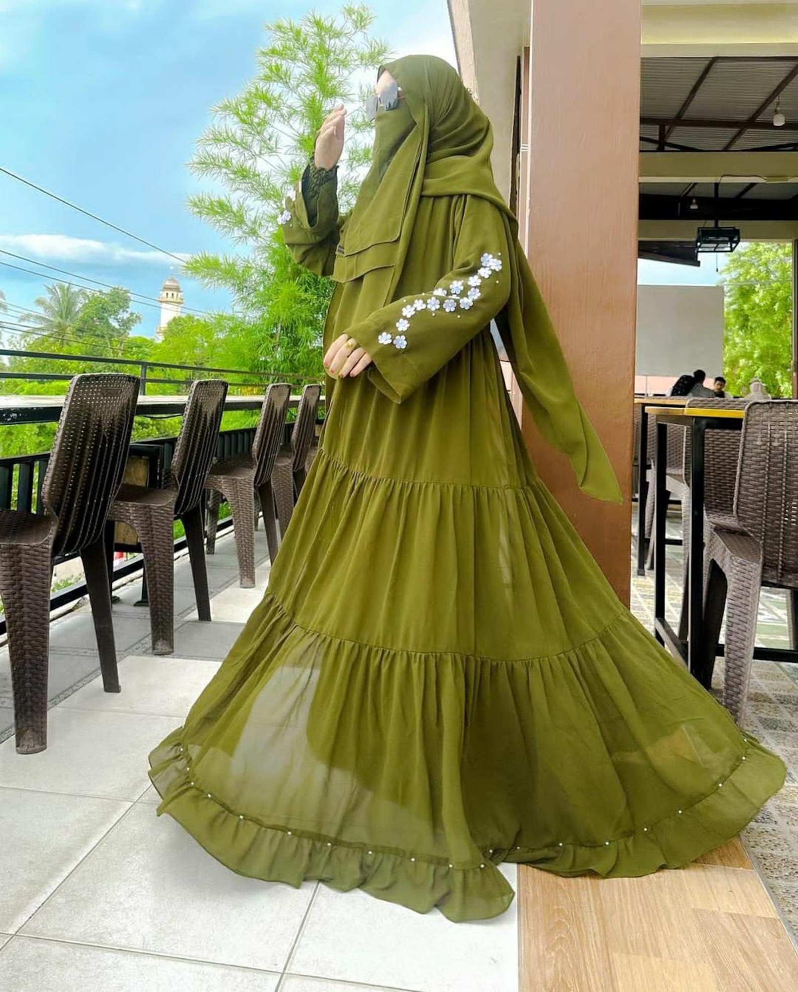 Abaya Set Hijab Niqab Outer / Custom Luxury Abaya / Abaya Prayer ...