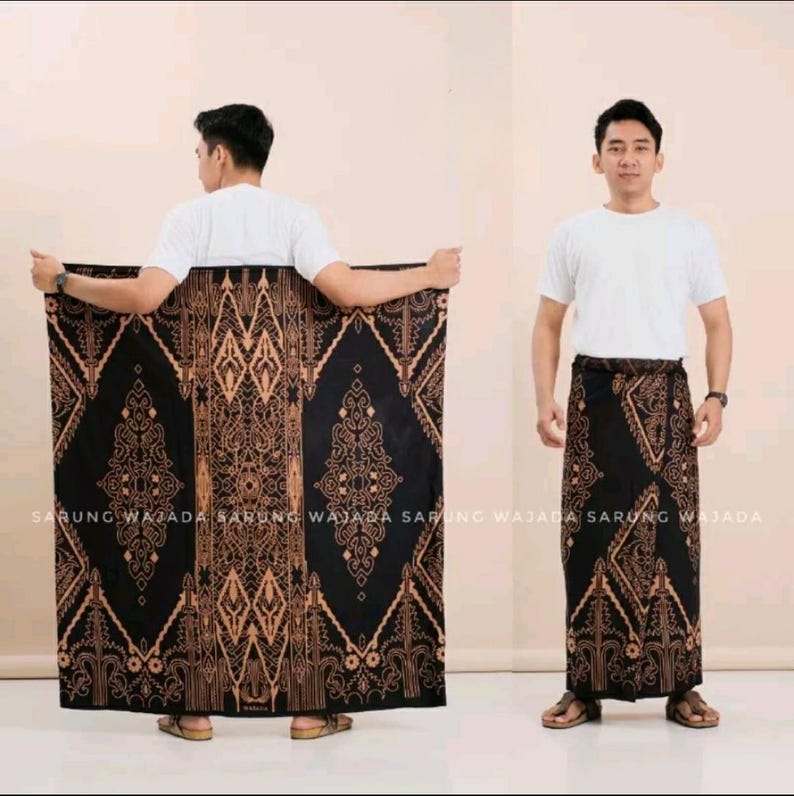Men's Cotton Batik Sarong: Traditional Indonesian Design - Etsy