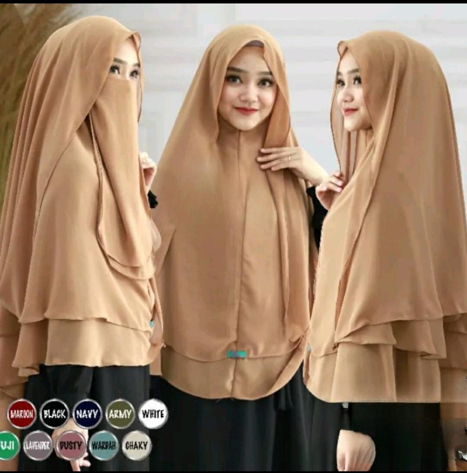 Instant Khimar 3 Layers Hijab Niqab Set Prayer Hijab Islamic Clothing - Etsy