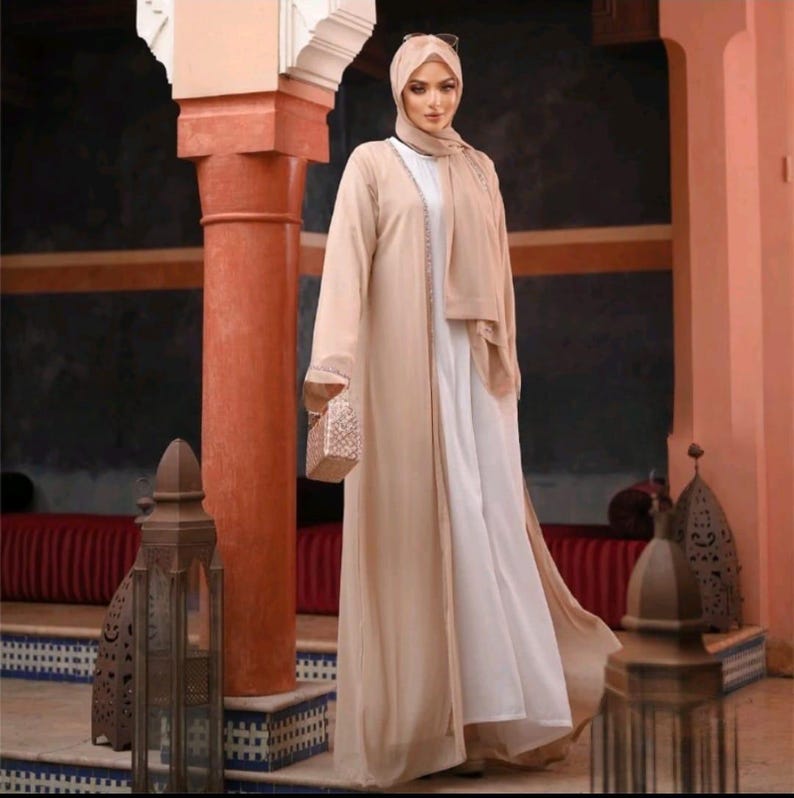 Beaded Abaya Set: Islamic Prayer Clothes, Hajj & Umrah Outfit - Etsy