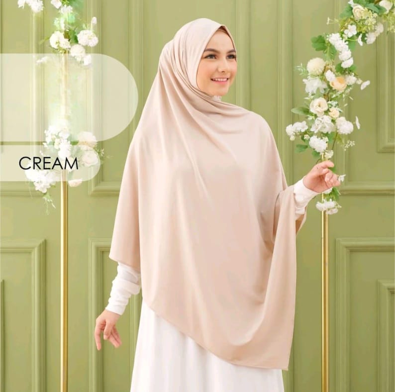 Hijab Jersey Instant Khimar Niqab Head Cover Hijab Prayer Islamic Scarf ...