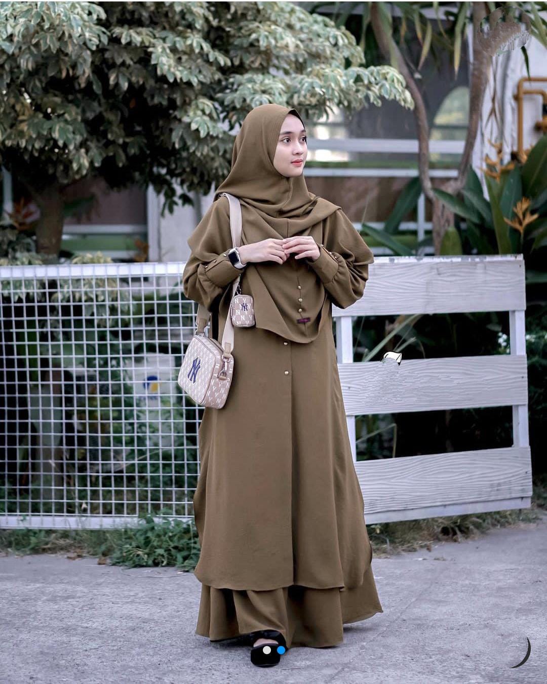 Abaya Muslimah Tunic Set Skirt Hijab Niqab / Hijab Prayer Clothes ...