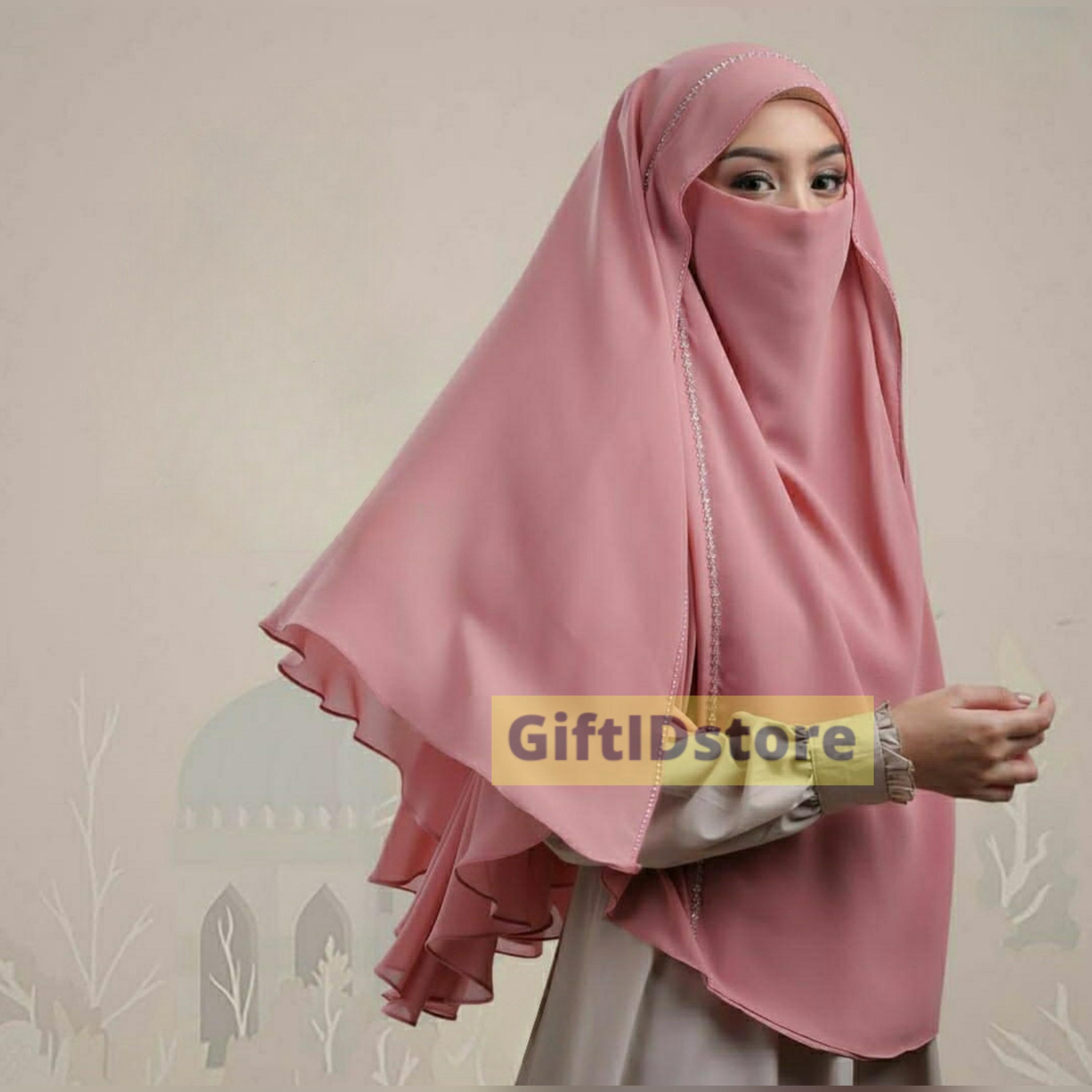 Khimar Niqab Two Layers Hijab Prayer Muslim Women Hijab Slip on With ...