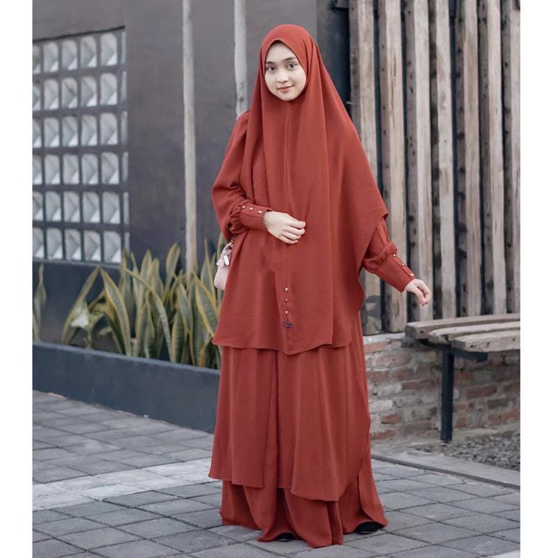 Abaya Muslimah Tunic Set Skirt Hijab Niqab / Hijab Prayer Clothes ...