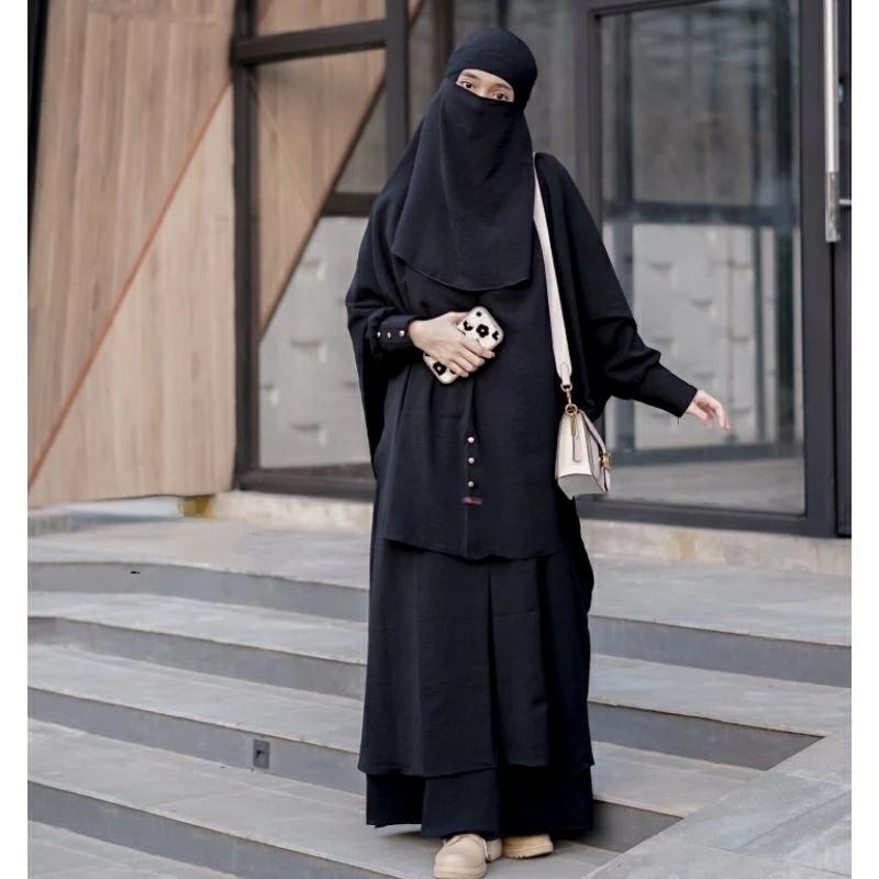 Abaya Muslimah Tunic Set Skirt Hijab Niqab / Hijab Prayer Clothes ...