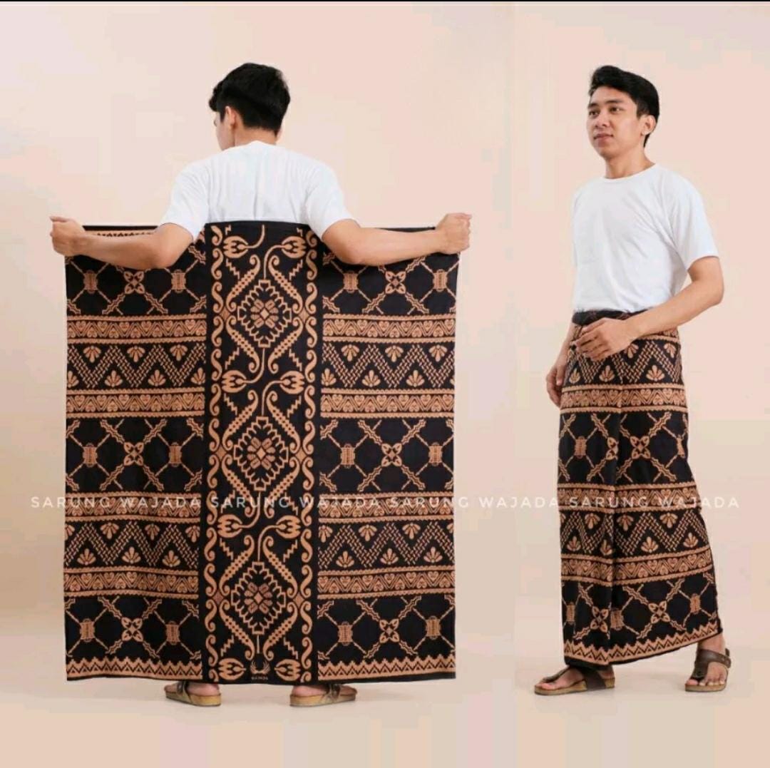 Men's Cotton Batik Sarong: Traditional Indonesian Design - Etsy