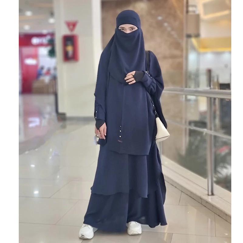 Abaya Muslimah Tunic Set Skirt Hijab Niqab / Hijab Prayer Clothes ...