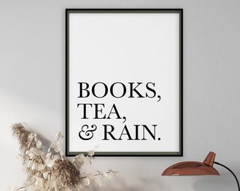 Rain and Tea Poster - Etsy