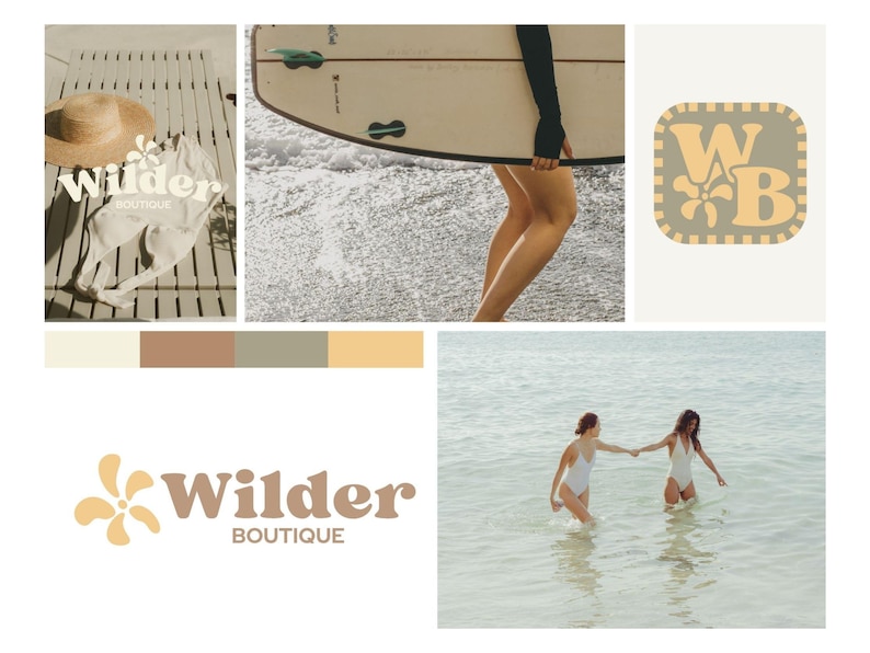 Coastal Branding Kit: Logo, Color Palette & Social Templates - Editable ...