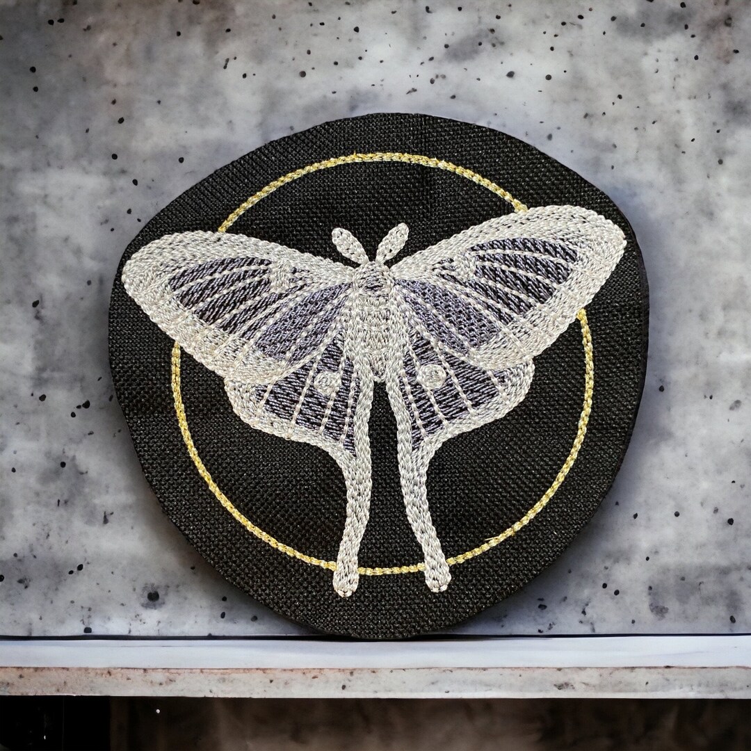 Ghostly Luna Moth Patch - Iron On/sew on - Insect/bug Patch - Patches ...