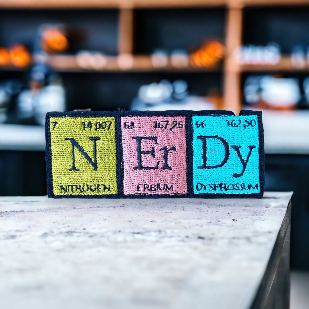 Nerdy Patch Periodic Table Iron on or Sew on Elemental Atomic Jacket ...