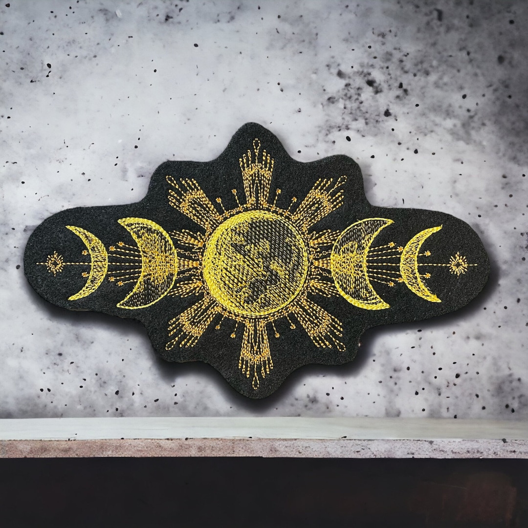 Golden Moon Phases Patch Iron on or Sew on Celestial Patch Astrology ...