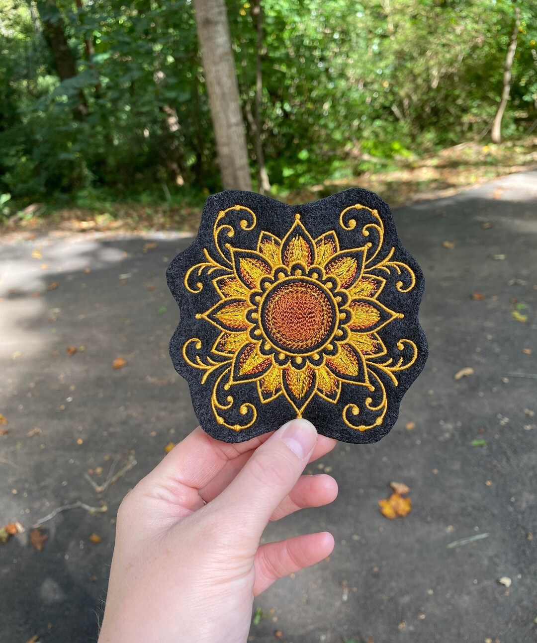 Gilded Sunflower Patch Autumn Colors Iron On/sew on Botanical Patch ...