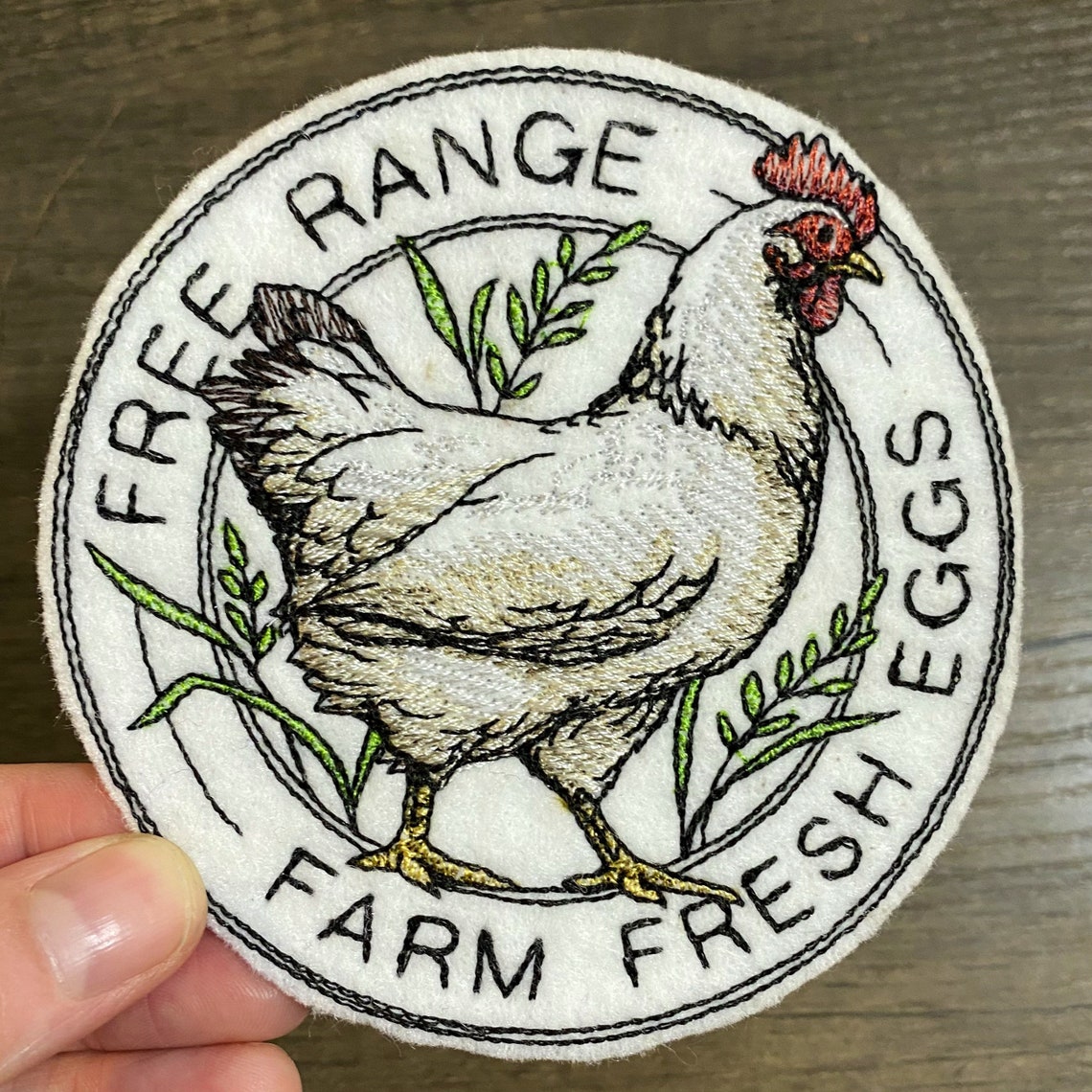 Free Range Chicken Patch Farm Fresh Eggs Embroidery Iron - Etsy