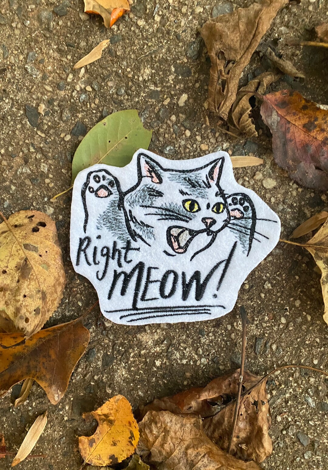 Right Meow Cat Patch/cat/kitty/iron On/sew On/funny/patches for Bags ...