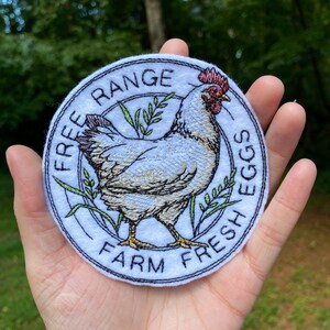 Free Range Chicken Patch Farm Fresh Eggs Embroidery Iron - Etsy