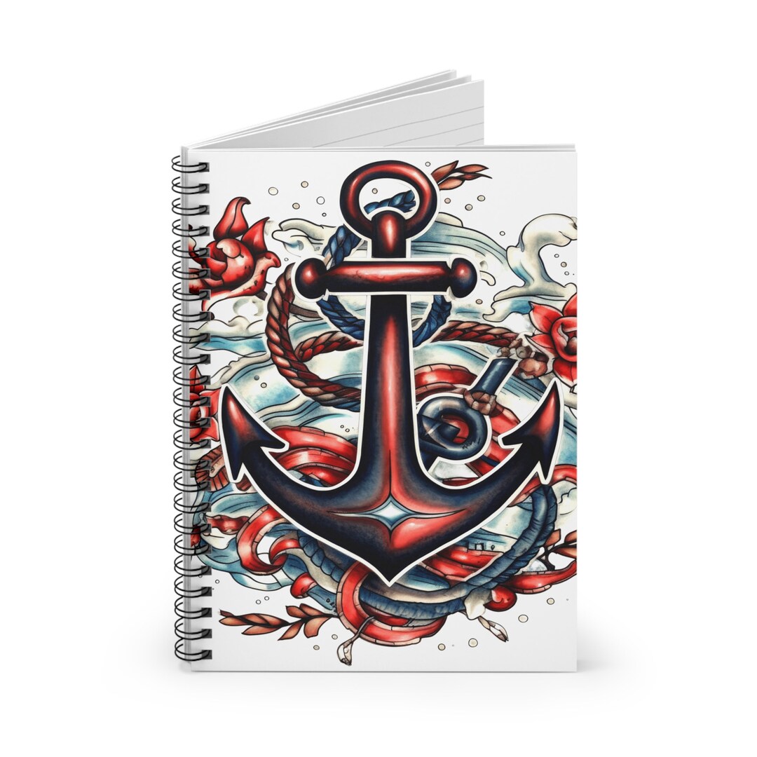Nautical Anchor Spiral Journal Spiral Notebook Ruled Line - Etsy