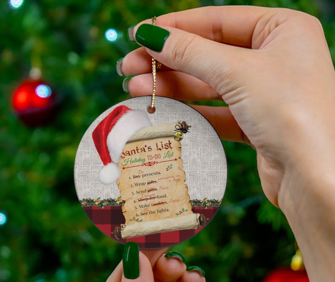 Santa's Holiday To-do List Christmas Ornament, Santa Claus, Christmas ...