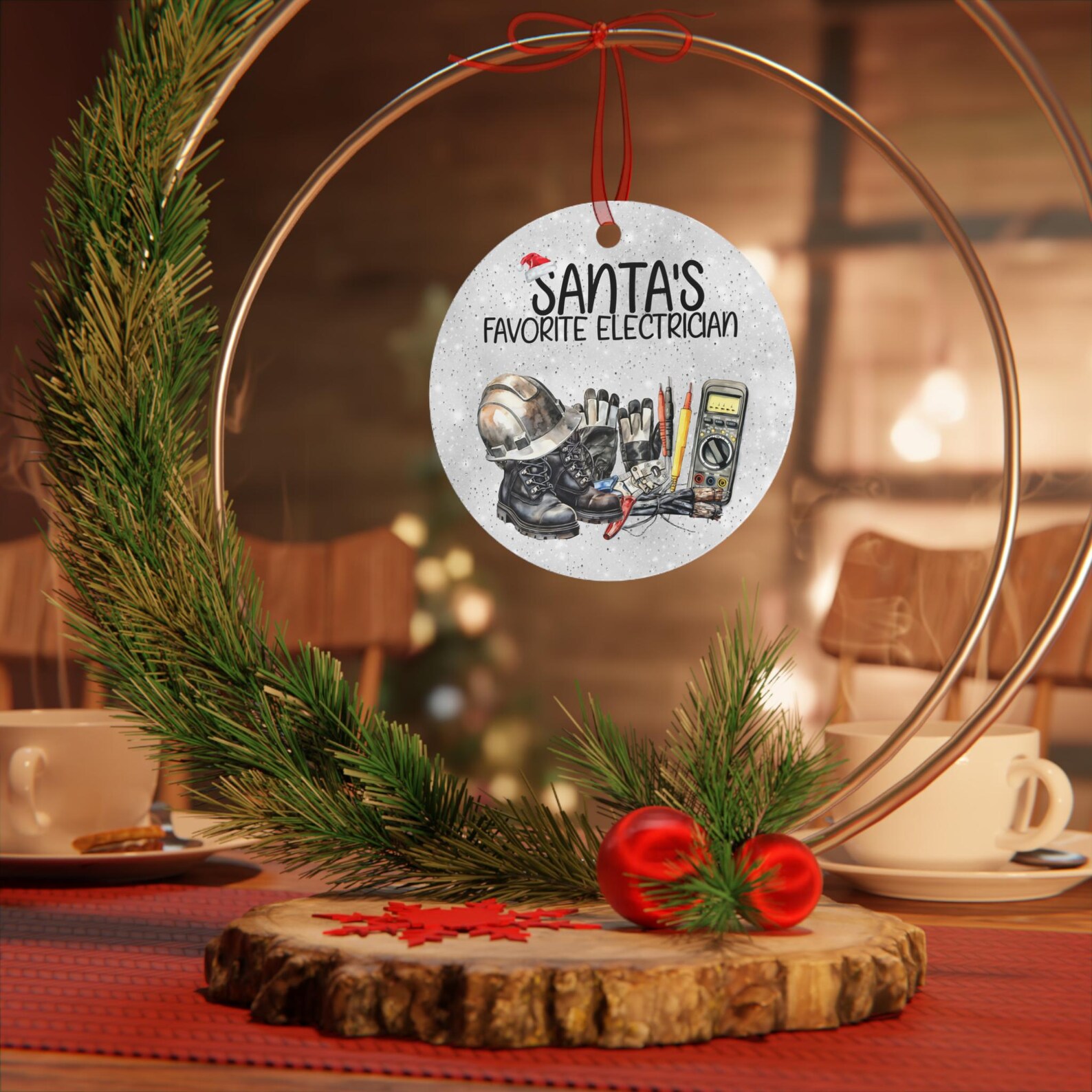 Santa's Favorite Electrician Christmas Ornament, Gift for Electrician ...
